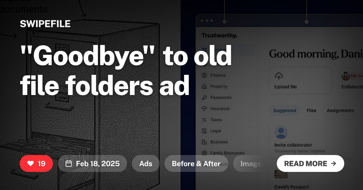 "Goodbye" to old file folders ad | SwipeFile