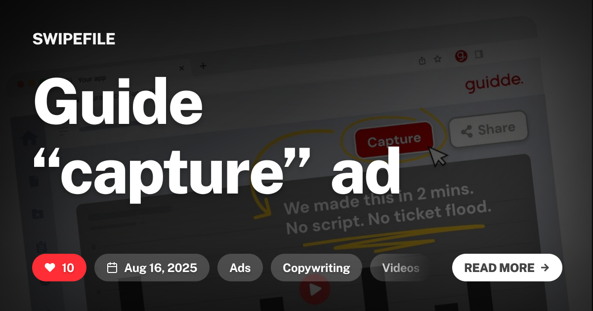 Guide “capture” ad | SwipeFile