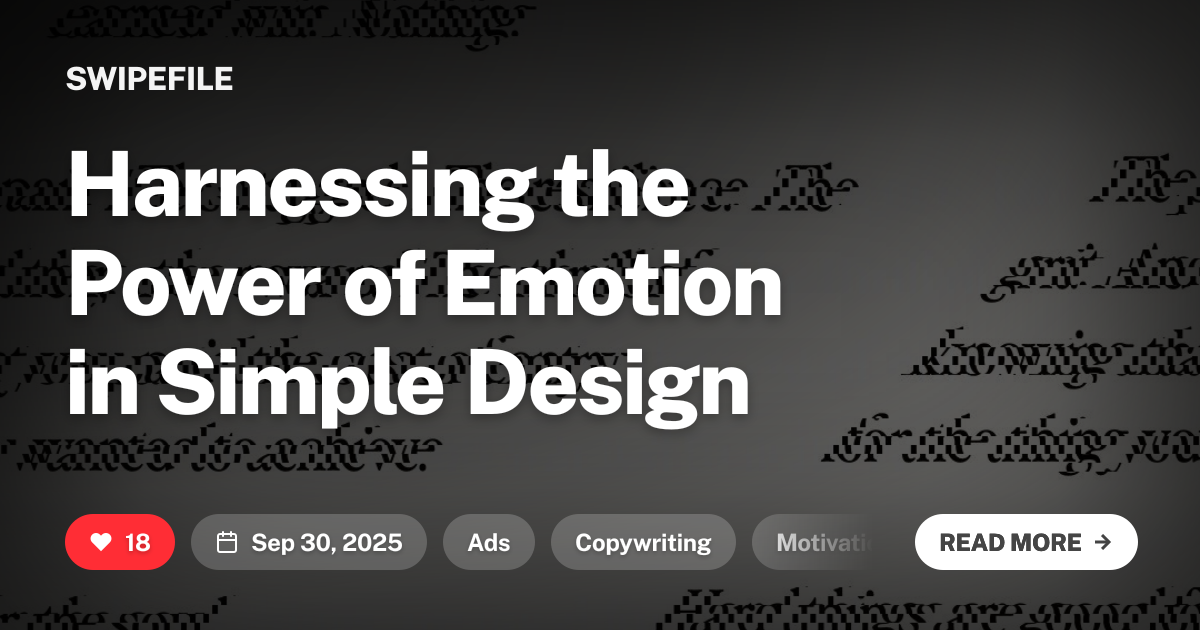 Harnessing the Power of Emotion in Simple Design | SwipeFile