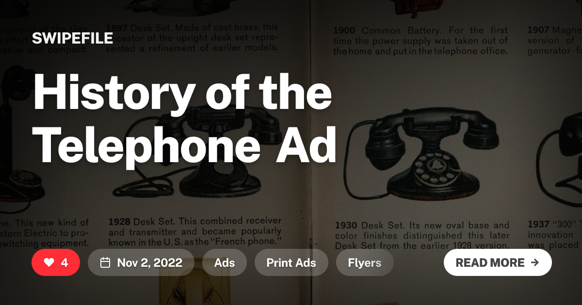 History of the Telephone Ad | Swipefile