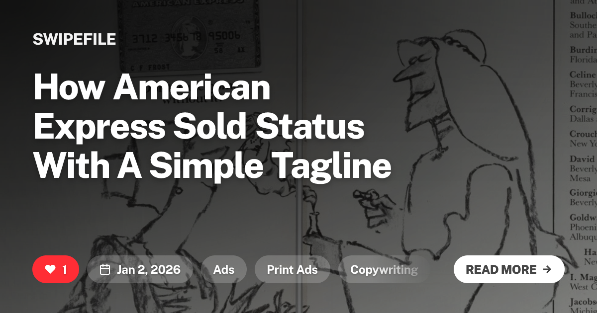 How American Express Sold Status With A Simple Tagline | SwipeFile