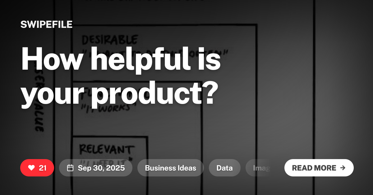 How helpful is your product? | Swipefile