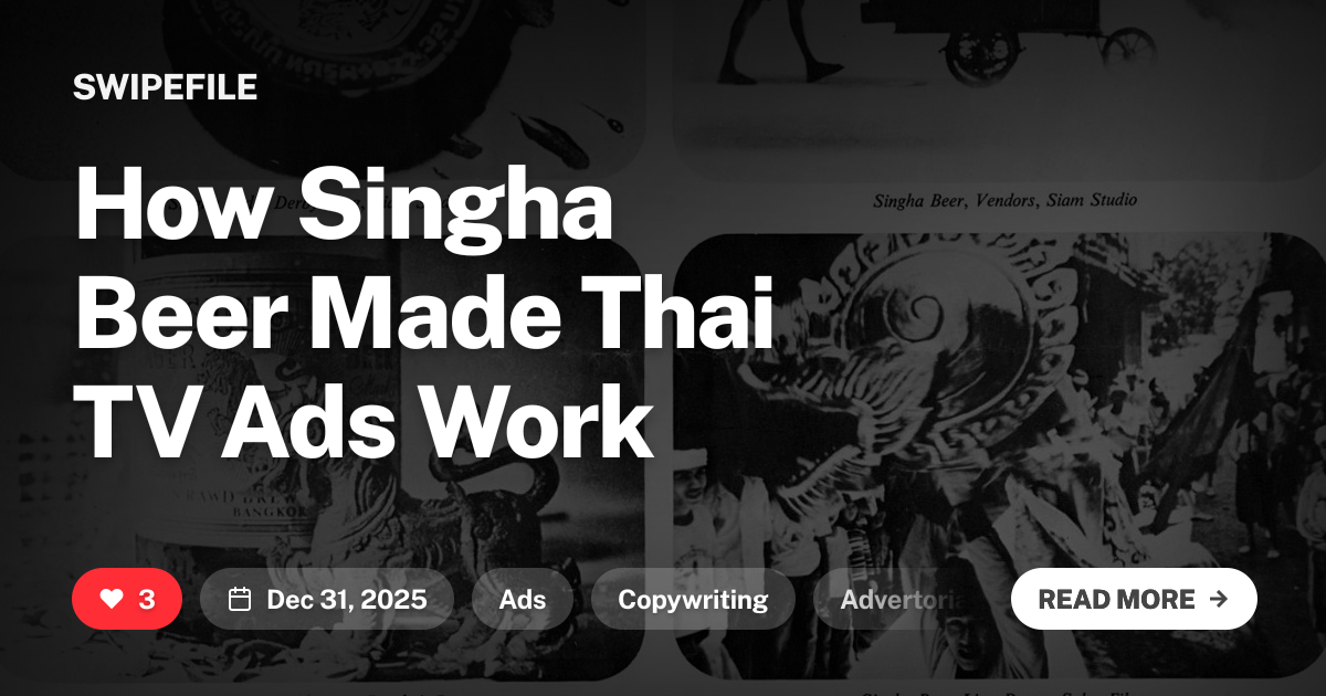 How Singha Beer Made Thai TV Ads Work | Swipefile