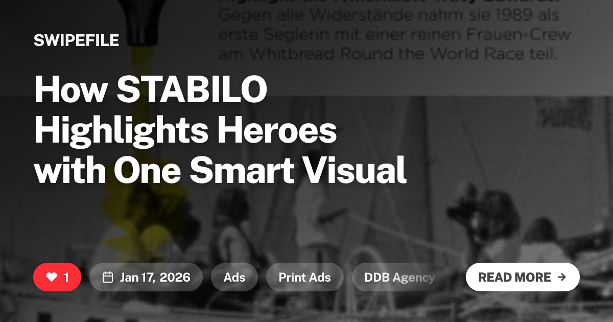 How STABILO Highlights Heroes with One Smart Visual | SwipeFile