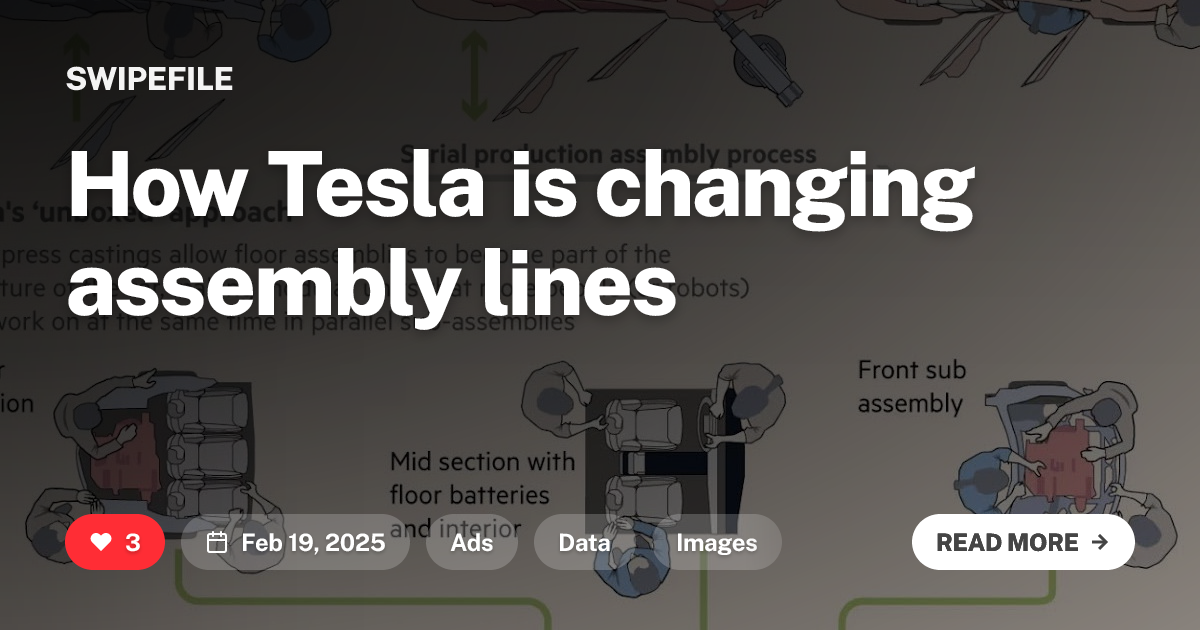 How Tesla is changing assembly lines | SwipeFile