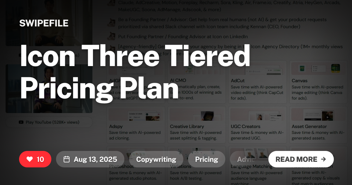 Icon Three Tiered Pricing Plan | SwipeFile