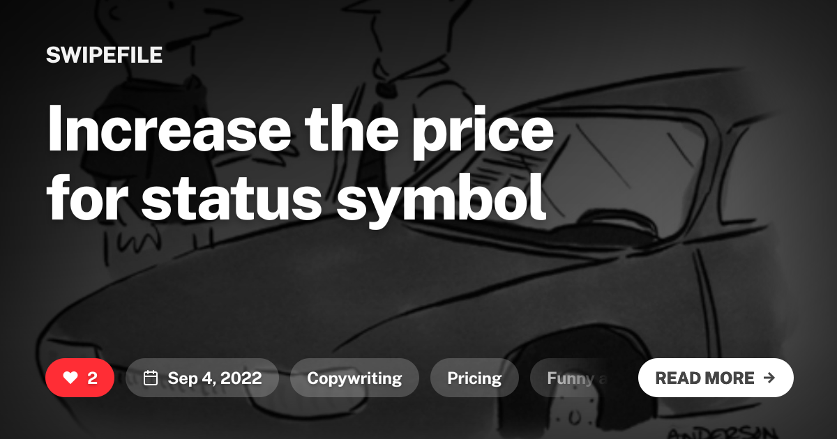 Increase the price for status symbol | SwipeFile
