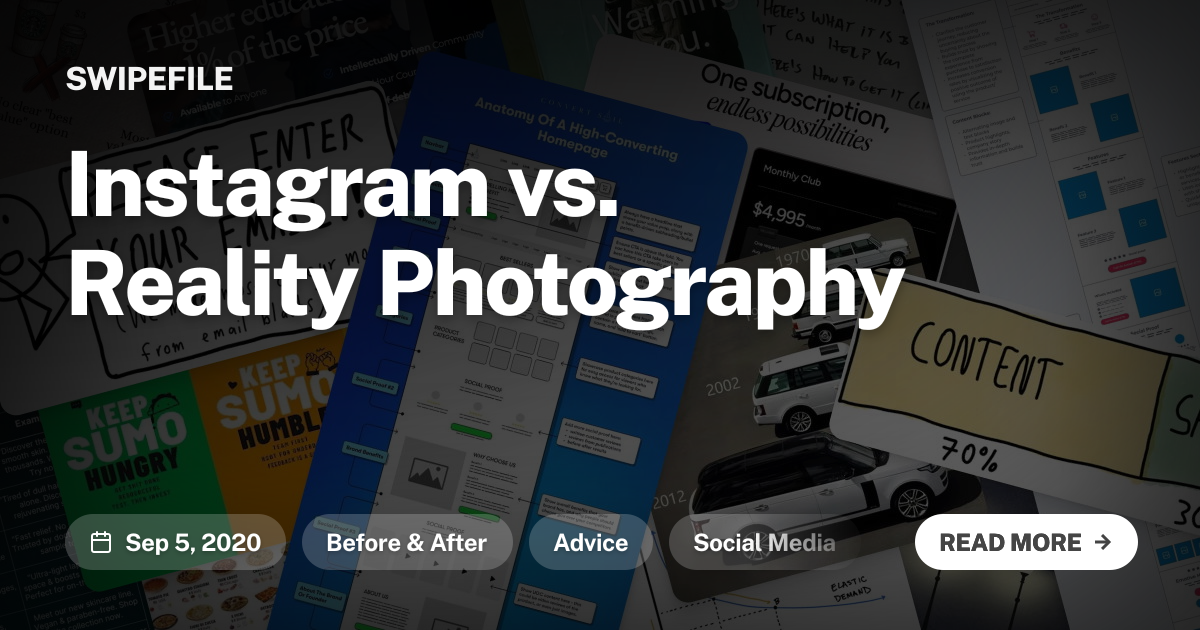 Instagram vs. Reality Photography | SwipeFile