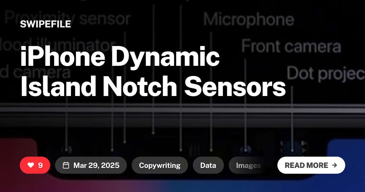 iPhone Dynamic Island Notch Sensors | SwipeFile