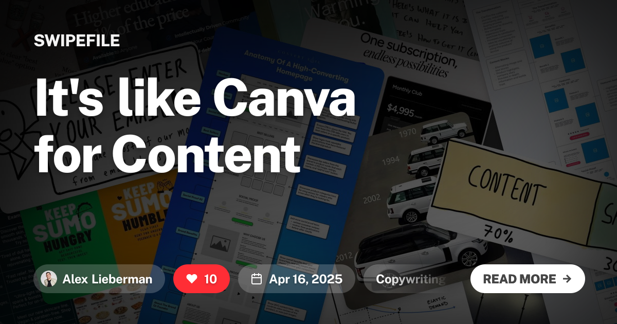 It's like Canva for Content | Swipefile