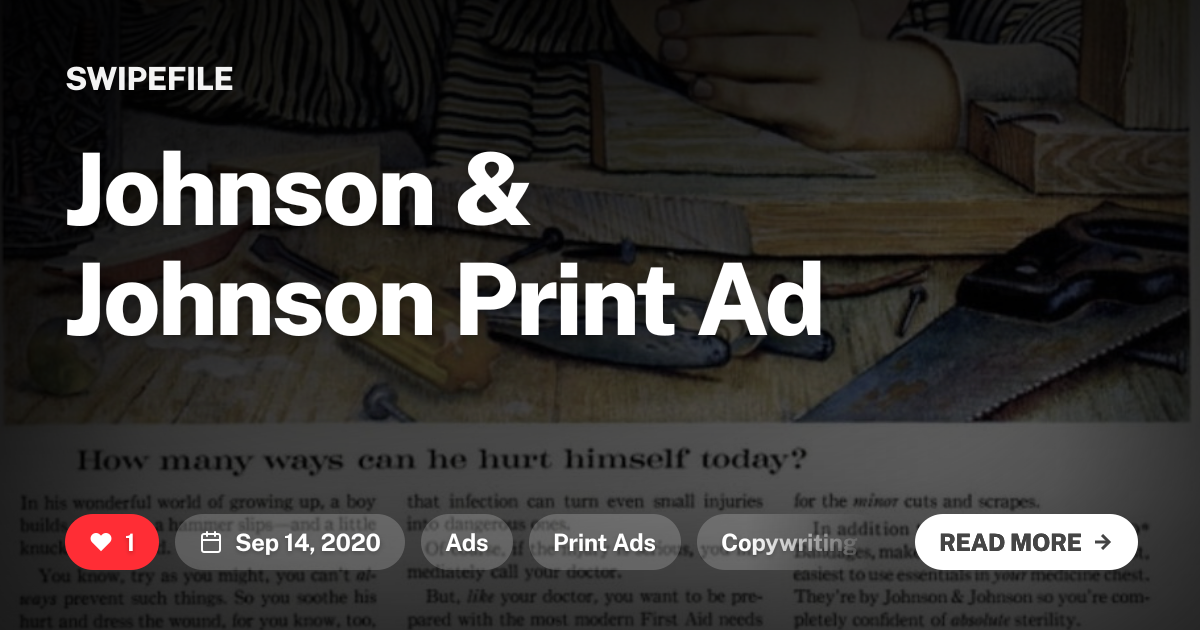 Johnson & Johnson Print Ad | SwipeFile