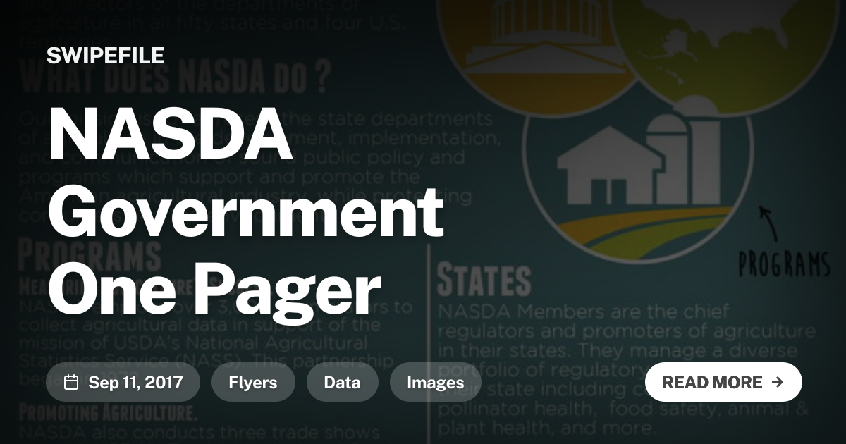 NASDA Government One Pager | SwipeFile