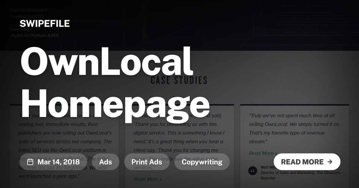 OwnLocal Homepage | Swipefile