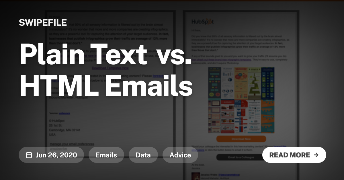 Plain Text vs. HTML Emails | SwipeFile