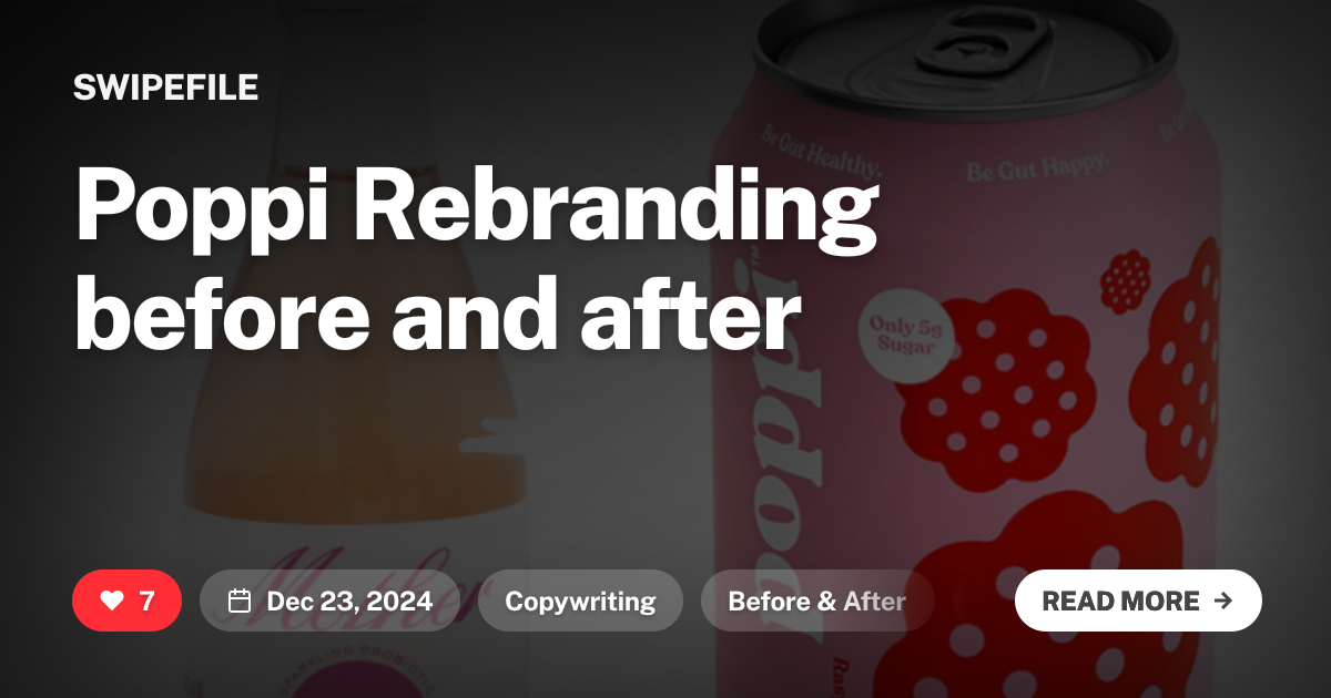 Poppi Rebranding before and after | Swipefile