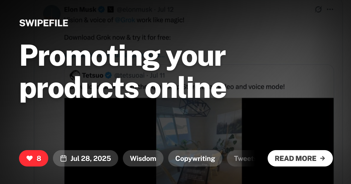 Promoting your products online | SwipeFile