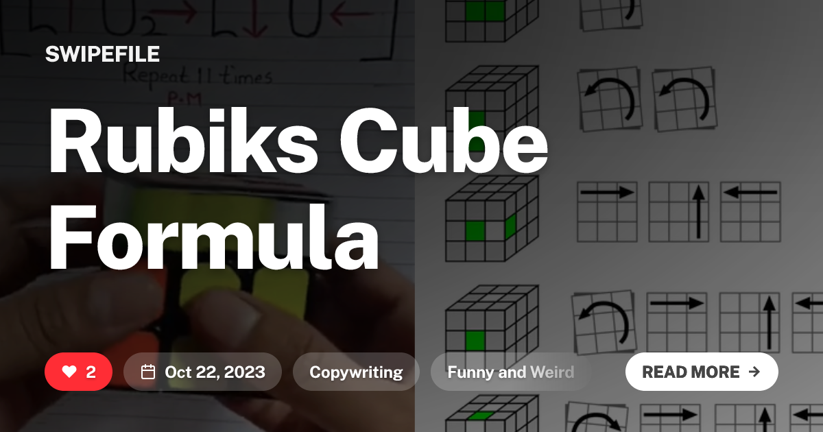 Rubiks Cube Formula | SwipeFile