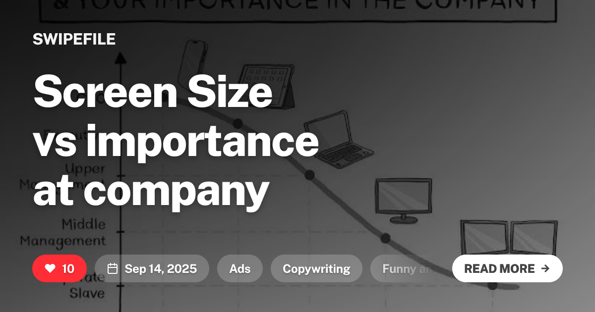 Screen Size vs importance at company | SwipeFile