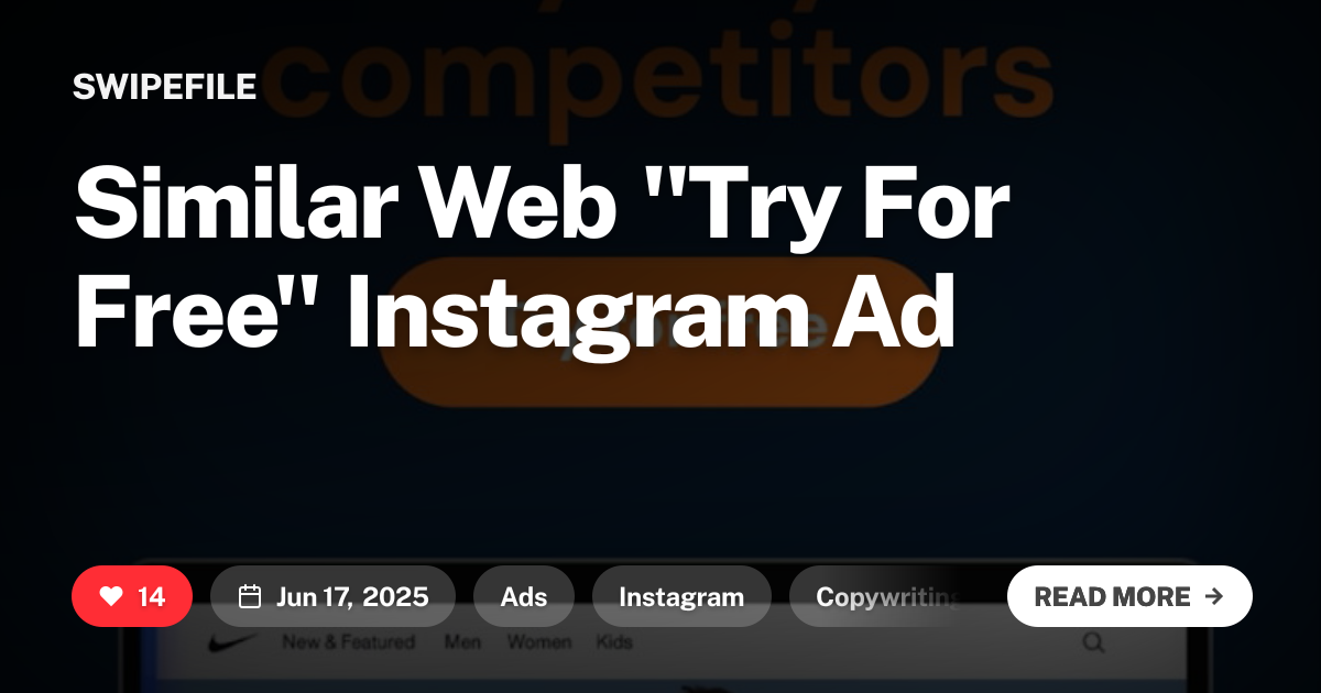 Similar Web "Try For Free" Instagram Ad | Swipefile