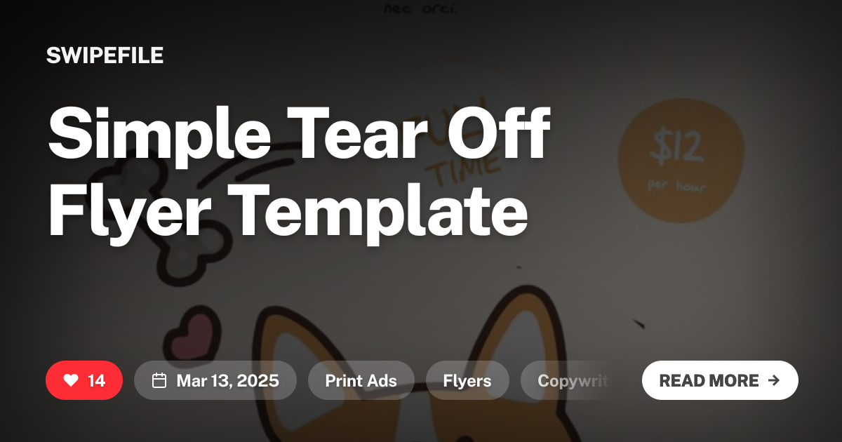 Simple Tear Off Flyer Template | SwipeFile
