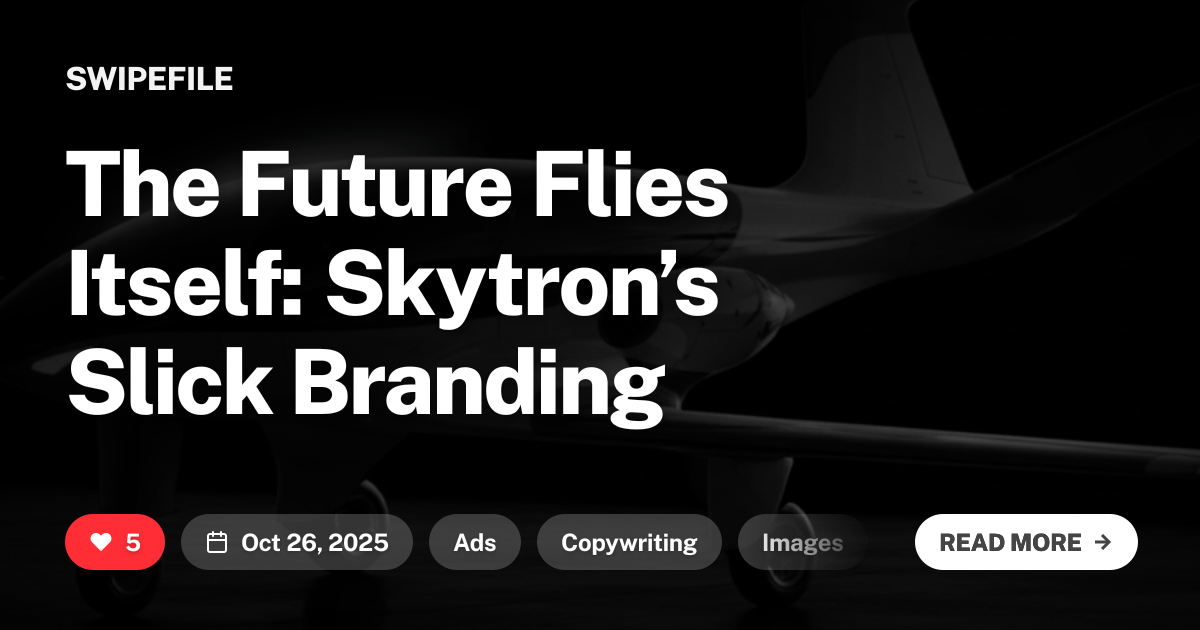 The Future Flies Itself: Skytron’s Slick Branding | Swipefile