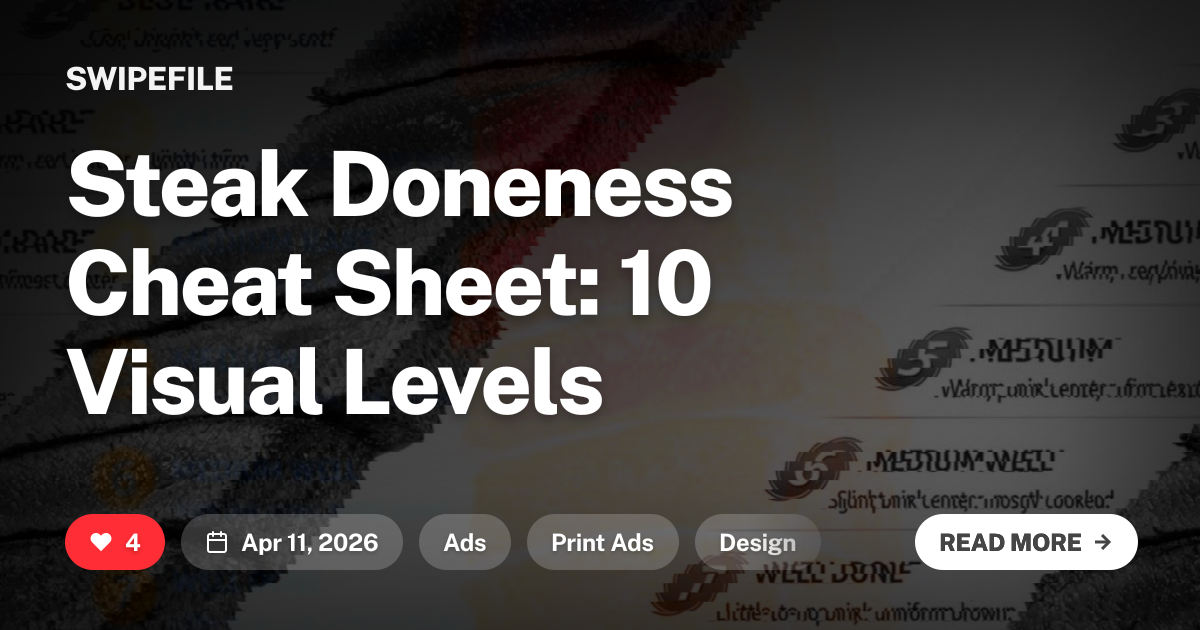 Steak Doneness Cheat Sheet: 10 Visual Levels | Swipefile