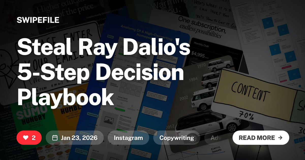 Steal Ray Dalio's 5-Step Decision Playbook | Swipefile