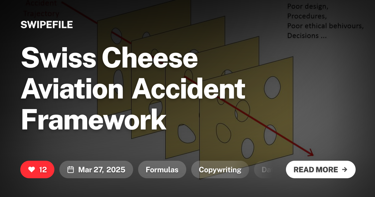 Swiss Cheese Aviation Accident Framework | Swipefile