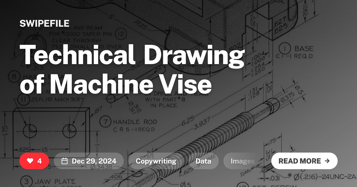 Technical Drawing of Machine Vise | SwipeFile