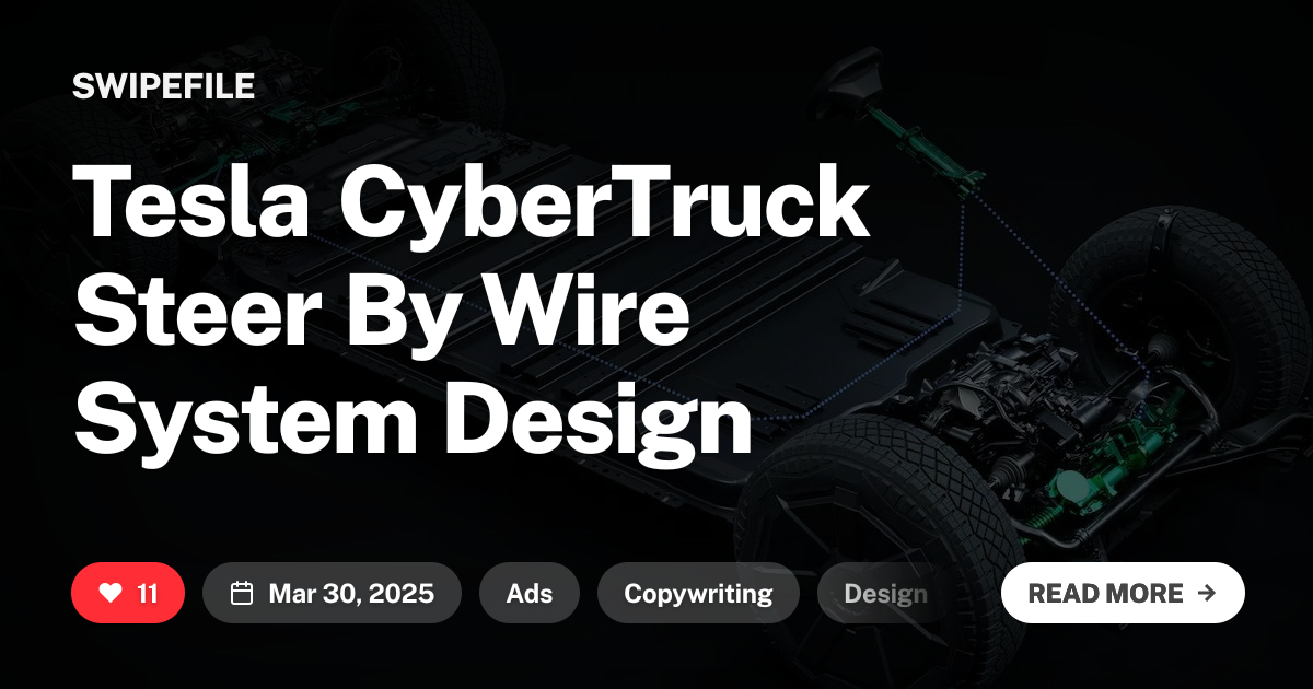 Tesla CyberTruck Steer By Wire System Design | SwipeFile