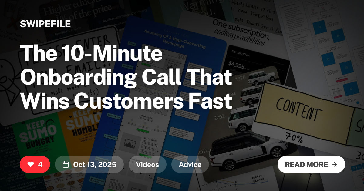 The 10-Minute Onboarding Call That Wins Customers Fast | SwipeFile