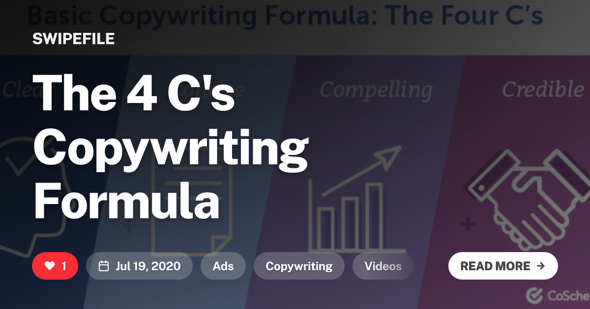 The 4 C's Copywriting Formula | SwipeFile