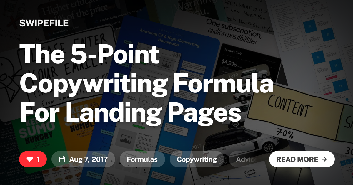 The 5-Point Copywriting Formula For Landing Pages | Swipefile