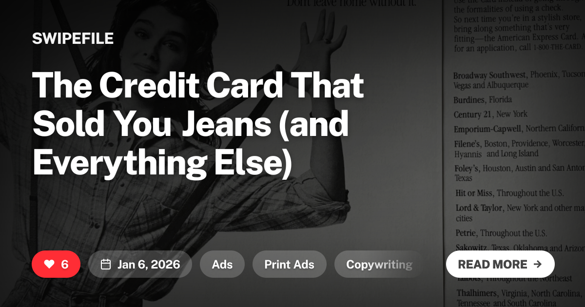 The Credit Card That Sold You Jeans (and Everything Else) | Swipefile