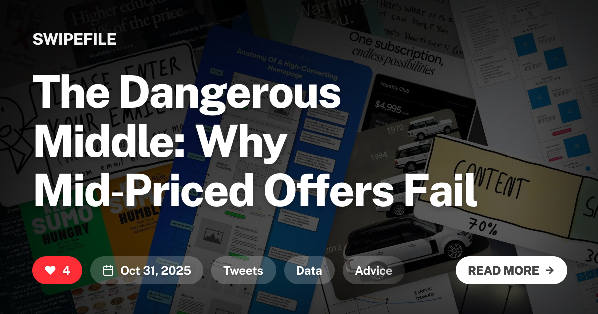 The Dangerous Middle: Why Mid‑Priced Offers Fail | SwipeFile