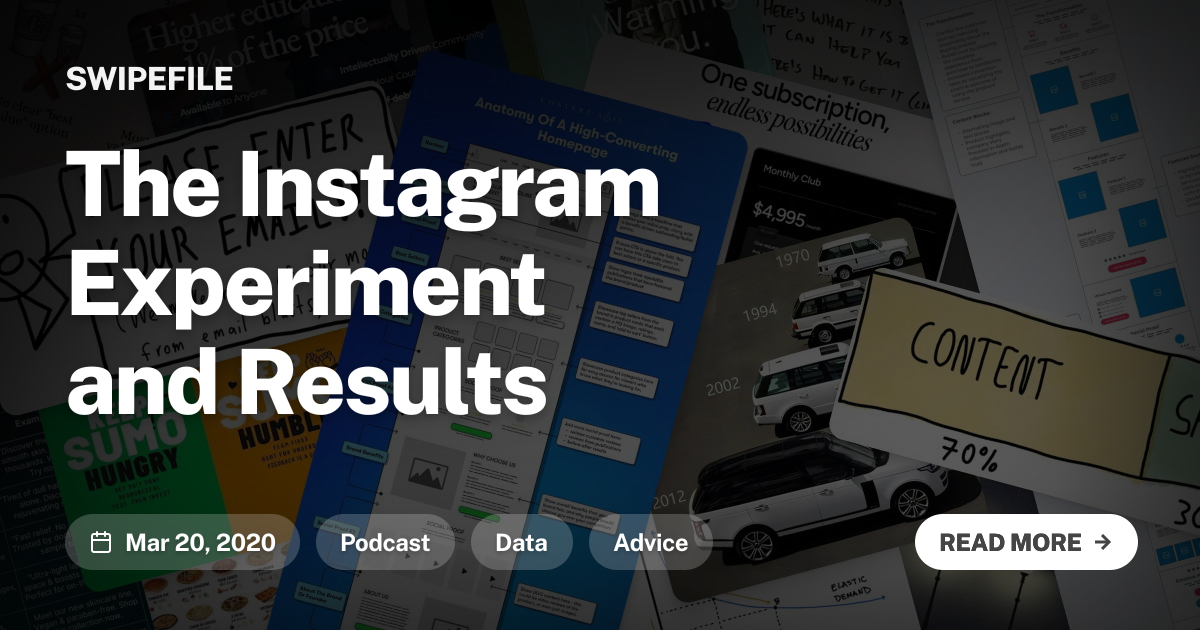 The Instagram Experiment And Results Swipefile