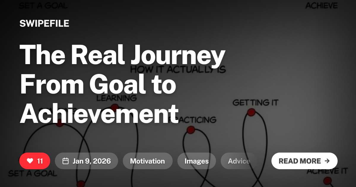 The Real Journey From Goal to Achievement | Swipefile