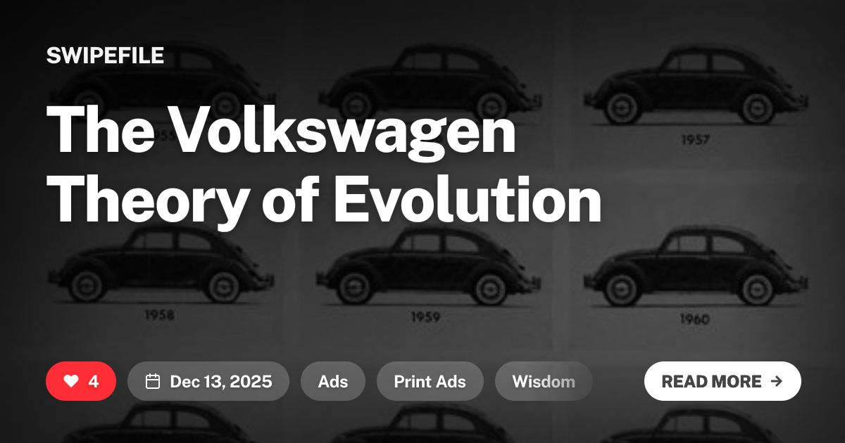 The Volkswagen Theory of Evolution | SwipeFile