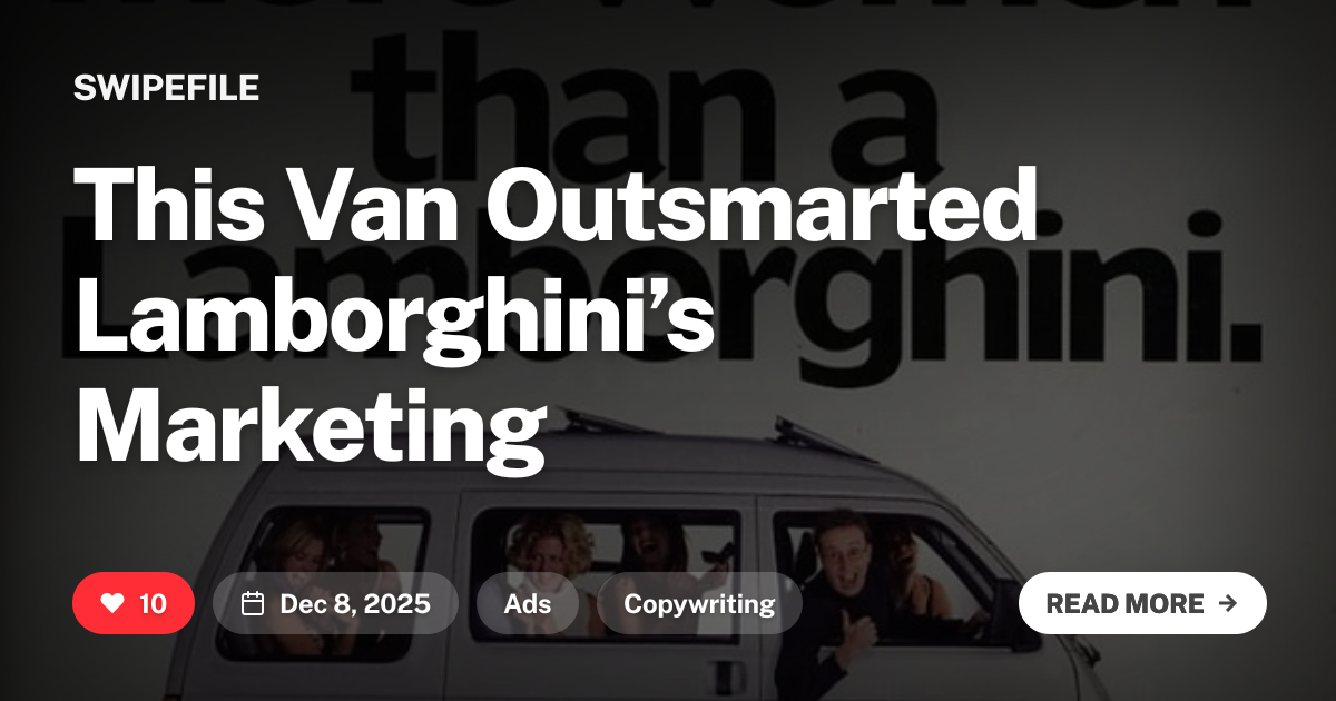 This Van Outsmarted Lamborghini’s Marketing | SwipeFile