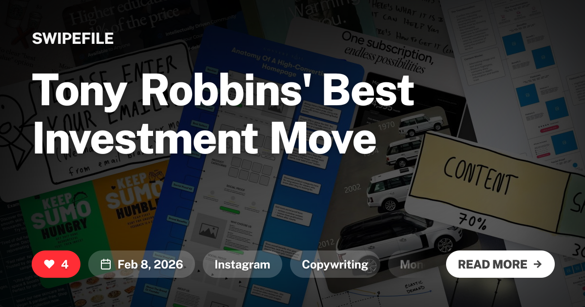 Tony Robbins' Best Investment Move | Swipefile