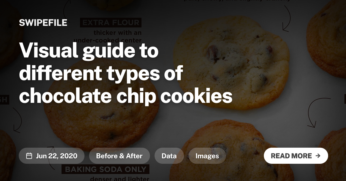Visual guide to different types of chocolate chip cookies | SwipeFile