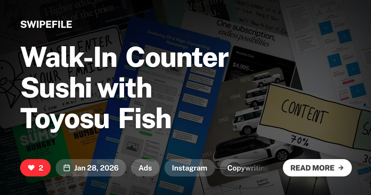 Walk-In Counter Sushi with Toyosu Fish | Swipefile
