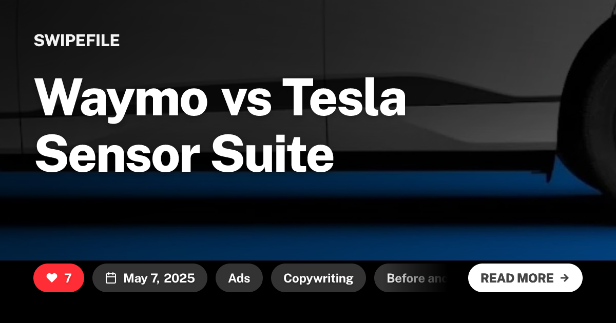 Waymo vs Tesla Sensor Suite | SwipeFile
