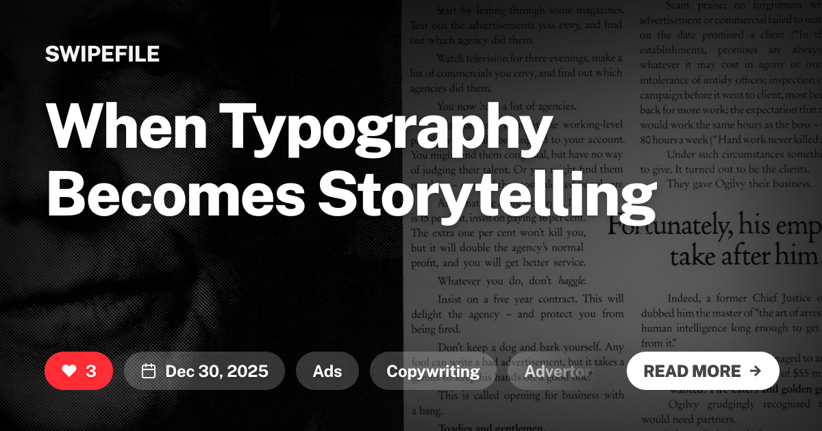 When Typography Becomes Storytelling | SwipeFile