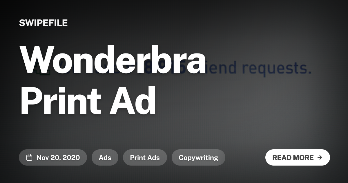 Wonderbra Print Ad | SwipeFile